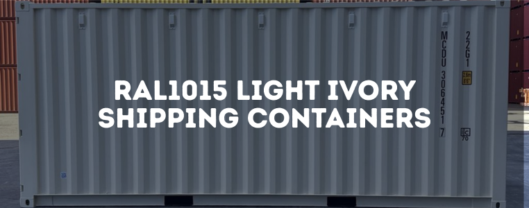 New 20ft RAL1015 Light Ivory Shipping Containers - 3J Services Ltd